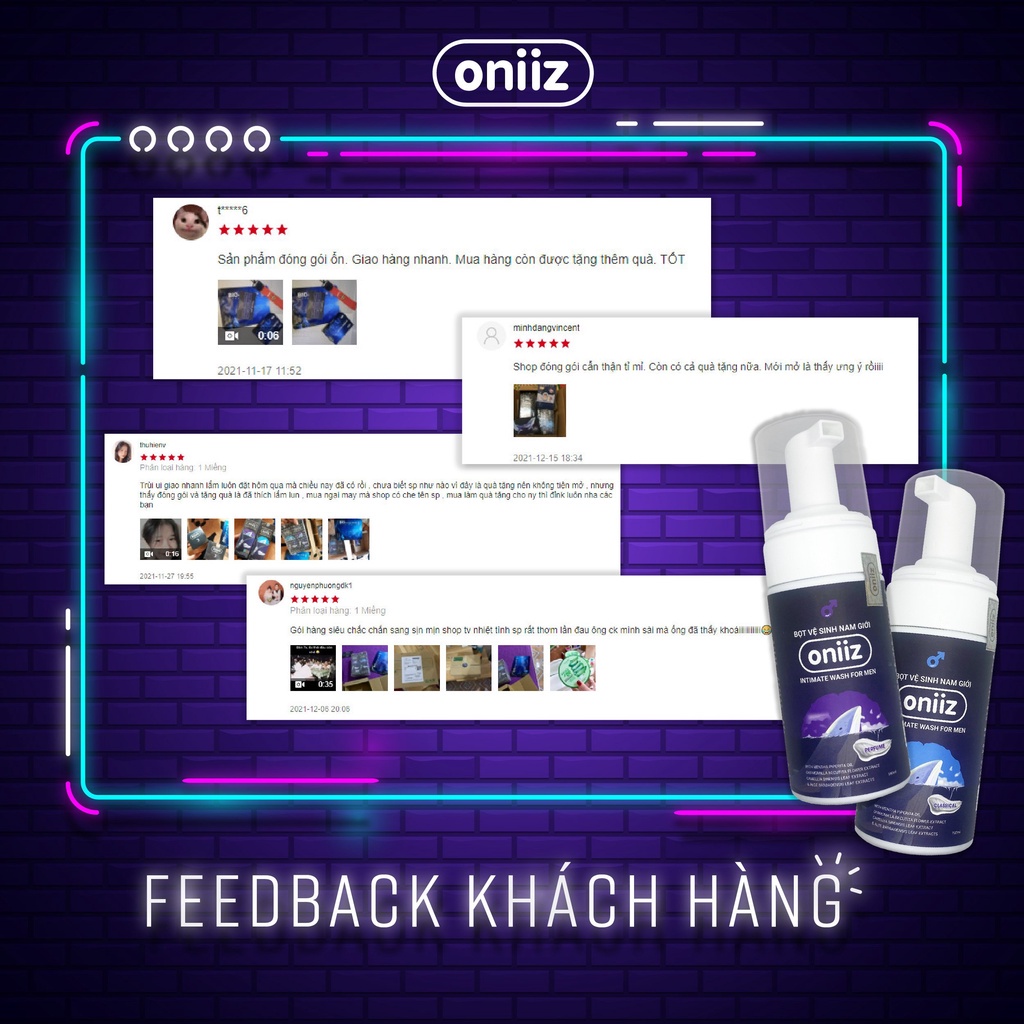 Bọt vệ sinh nam giới Oniiz Dung dịch tạo bọt hương nước hoa 100ml ...