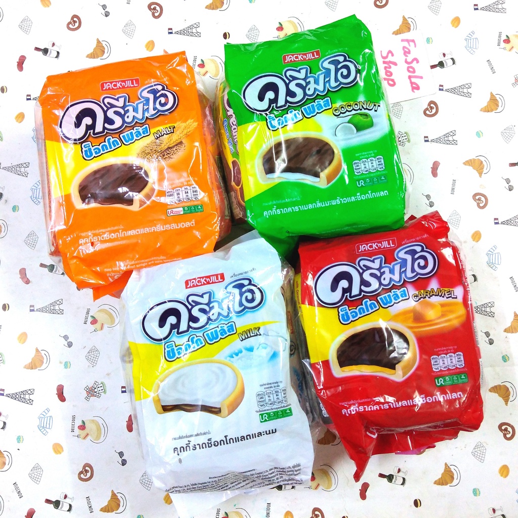 Bánh quy CREAM-O Thái Lan Choco Plus JACK&JILL 13g x 24 gói = 312g biscuit thailand kem sô cô la ...