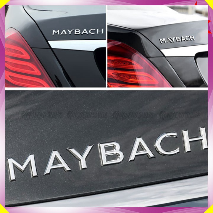 Decal tem chữ Maybach chất liệu Inox cao cấp dán trang trí ô tô - Mã ...