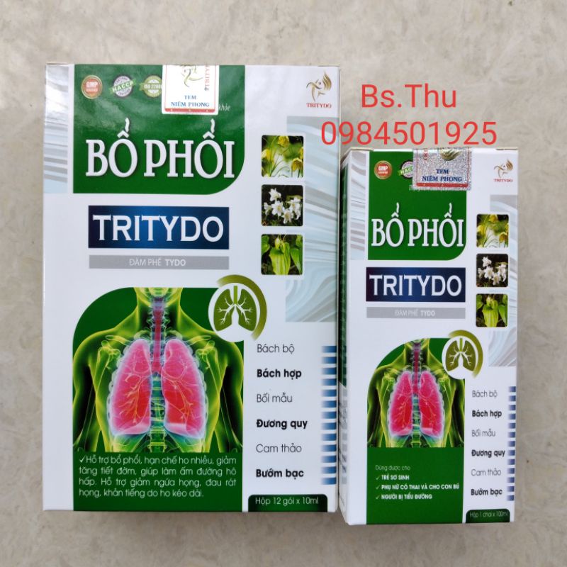 BỔ PHỔI TRITYDO hộp 12 gói ×10ml - chai 100ml hỗ trợ giảm ho, giảm đờm ...