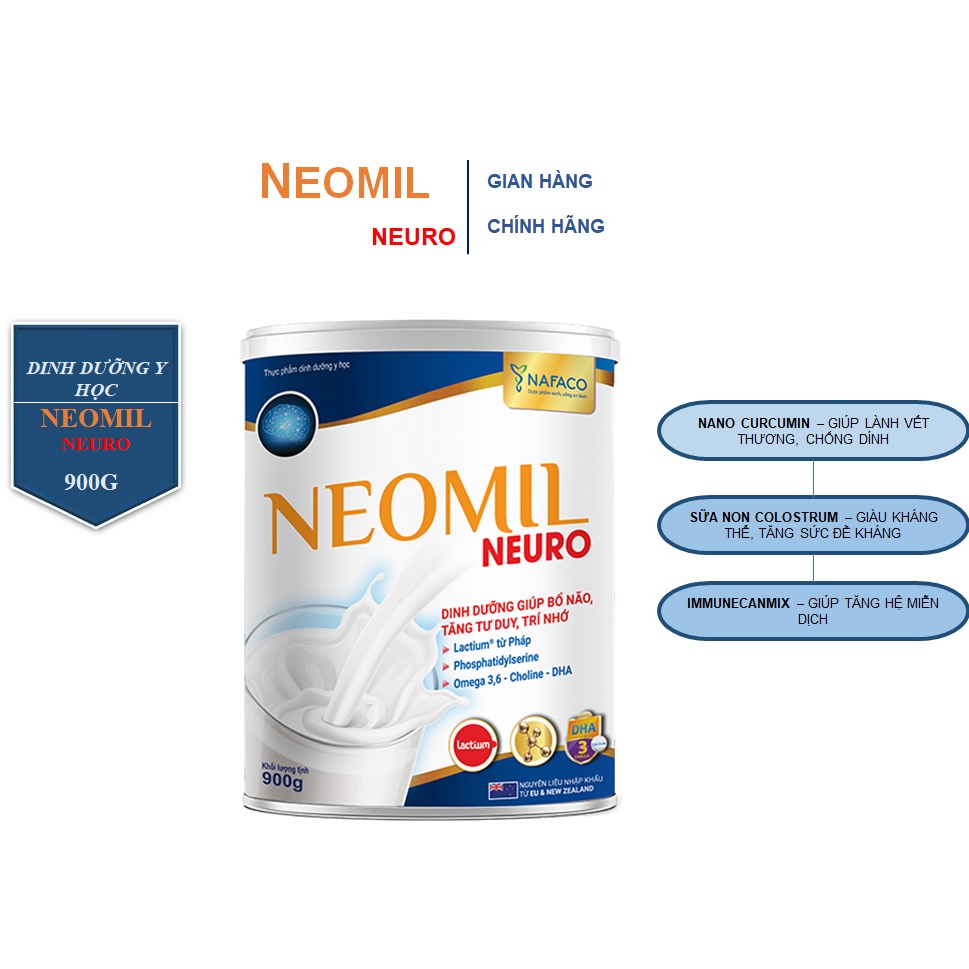 Sữa bột NEOMIL NEURO ( DINH DƯỠNG GIÚP BỔ NÃO, TĂNG TƯ DUY, HỖ TRỢ TRÍ NHỚ) | Shopee Việt Nam