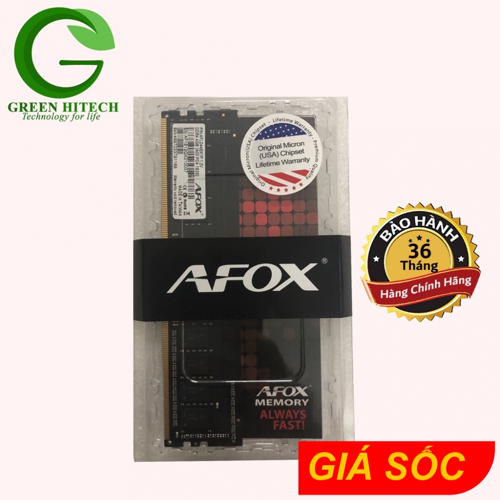 RAM PC 4G/2400 AFOX CHÍNH HÃNG (Chip Micron) Bảo hành 1 đổi 1 trong 36 ...