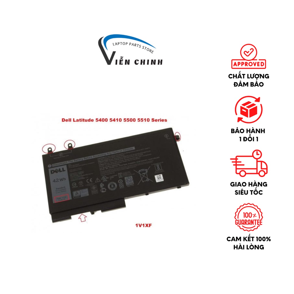 Pin laptop Dell Latitude 5400 5410 5500 5510, Precision 3540 3550 ...