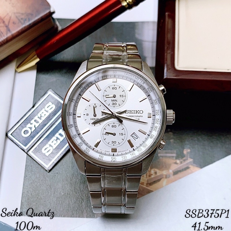 Đồng hồ Nam Seiko Chronograp White SSB375P1 | Shopee Việt Nam