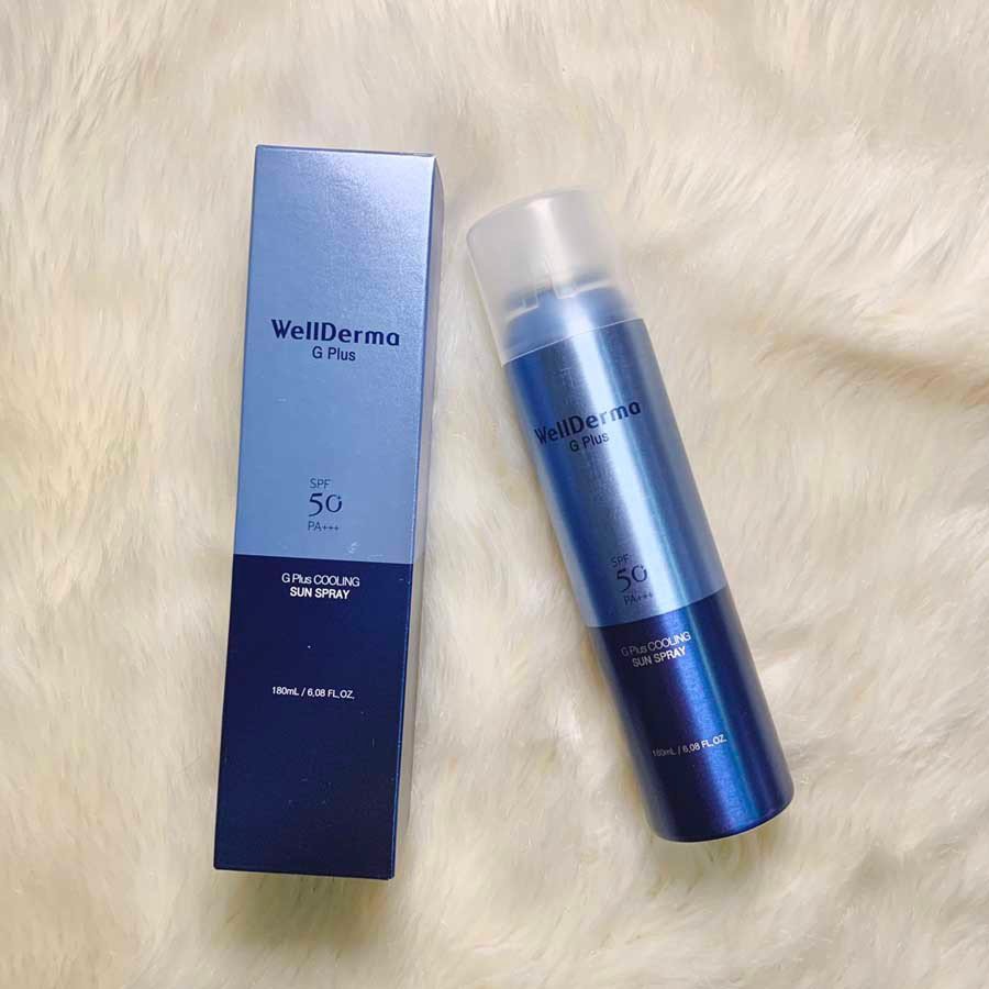 Xịt Chống Nắng Wellderma G Plus Cooling Sun Spray SPF50 PA+++ 180ml ...