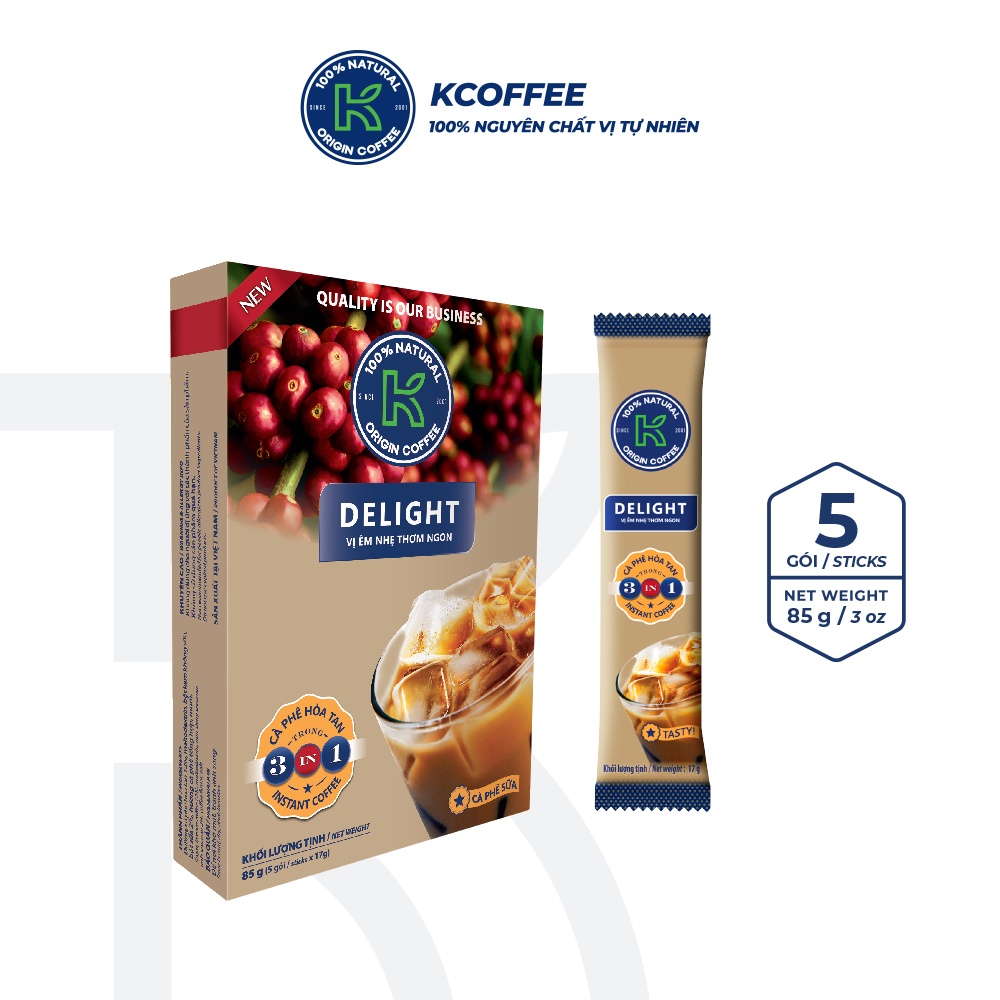 Cà Phê Sữa Hòa Tan 3in1 K Coffee Delight 85g (Hộp 5 gói x 17g) | Shopee Việt Nam