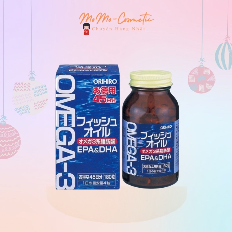 Viên uống Dầu Cá Omega 3 Orihiro Fish Oil 180 viên Nhật Bản | Shopee ...
