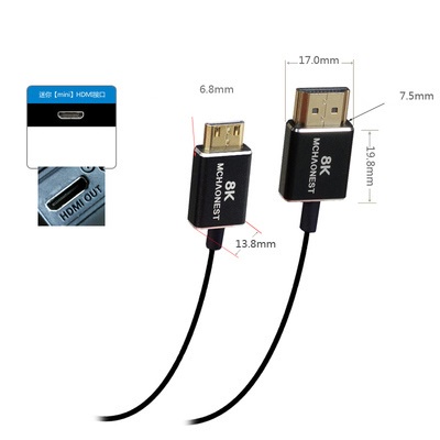Dây cáp Mini/Micro/HDMI to HDMI chuẩn 2.1 Raw 8K Siêu mềm cho Antomos ...