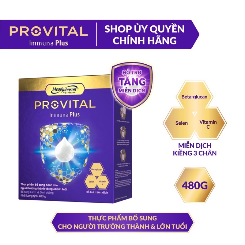 Sữa bột provital immuna Plus hộp 480g - bổ sung dinh dưỡng và canxi ...