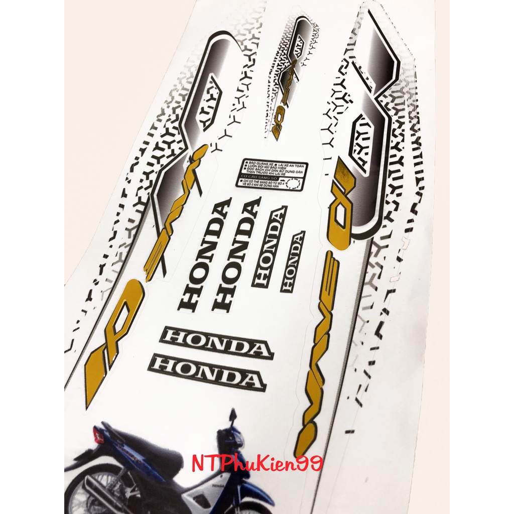Tem Wave Zin GHÉP CROM Màu Trắng Dán cho Wave 50cc-100cc-110cc | Shopee ...