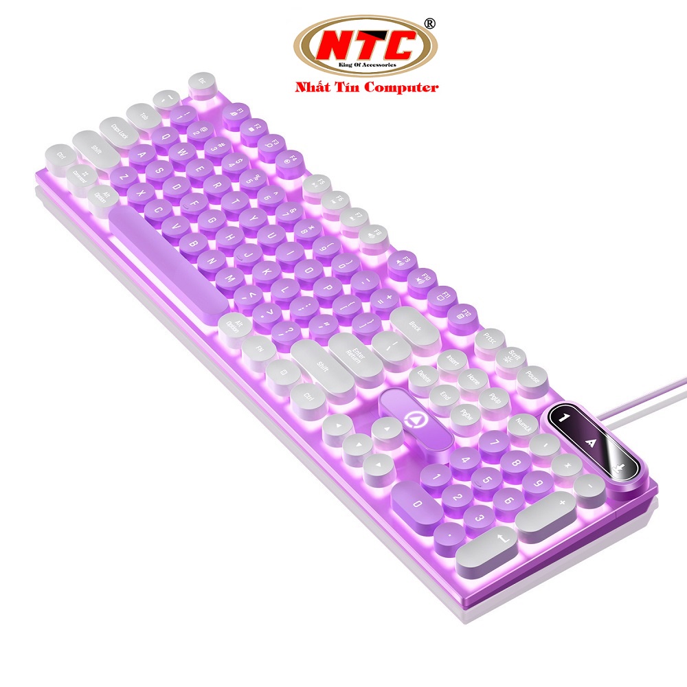 Bàn phím giả cơ gaming NTC Yindiao K600 Nút tròn, Led đa màu, Keycaps cực đẹp | Shopee Việt Nam