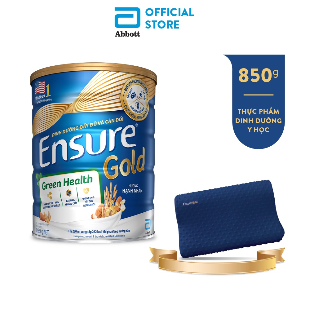 [Tặng gối cao su non] Sữa bột Ensure Green Health 850 gram/lon | Shopee ...