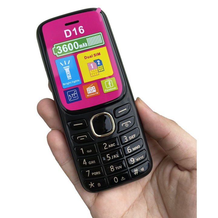 Điện thoại T1000 (SMOBILE D16) 2 sim 2 sóng, bàn phím lớn , loa to, pin ...
