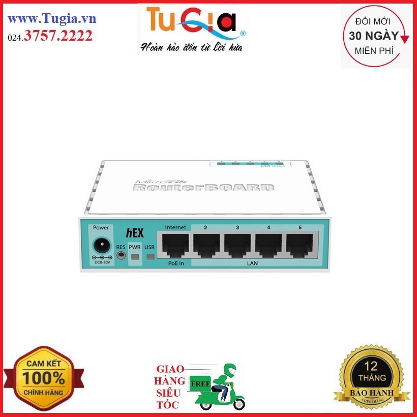 ROUTER MIKROTIK hEX 5 Ports Router Gigabit PoE- RB750GR3 Hàng chính ...