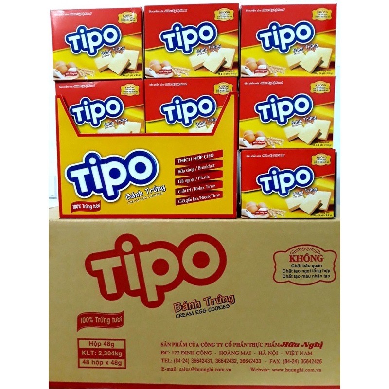 (GIÁ SỈ) Thùng 48 hộp bánh trứng Tipo 39g Hữu Nghị | Shopee Việt Nam