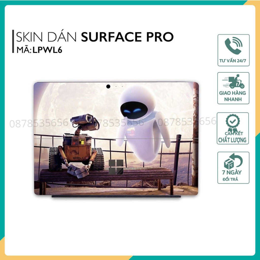 Miếng decal dán máy tính Surface In Hình Wall-E Bộ 1 - Go, Go 2, Go 3 ...