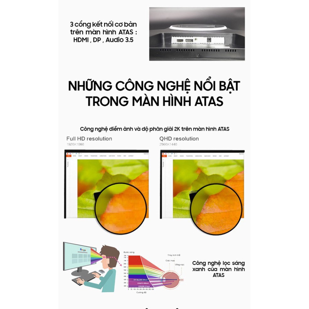 MT FKC Màn hình máy tính 27 inch 2K ATAS MD270B - Tần số quét 75HZ ...