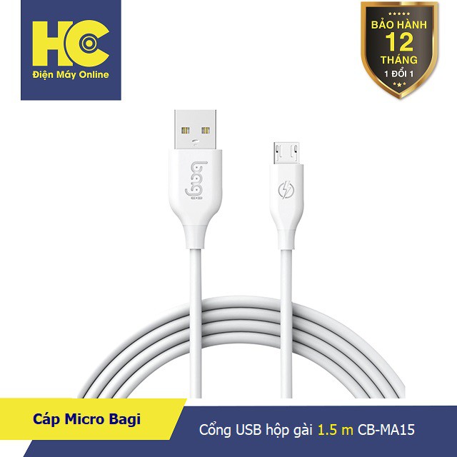 Dây Sạc Bagi Micro Dài 1,5m Hộp Gài CB-MA15 dùng cho các dòng Android ...
