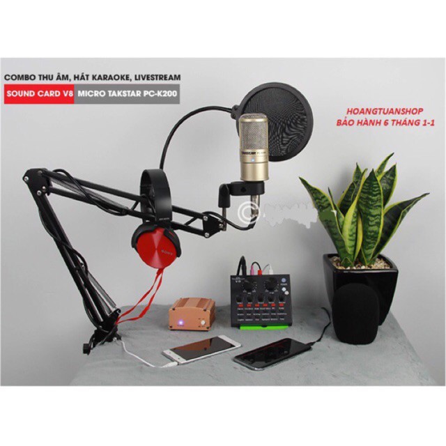 [Freeship][Cài Autotune] Trọn Bộ Combo Mic thu âm PC-K200 + Soundcard ...