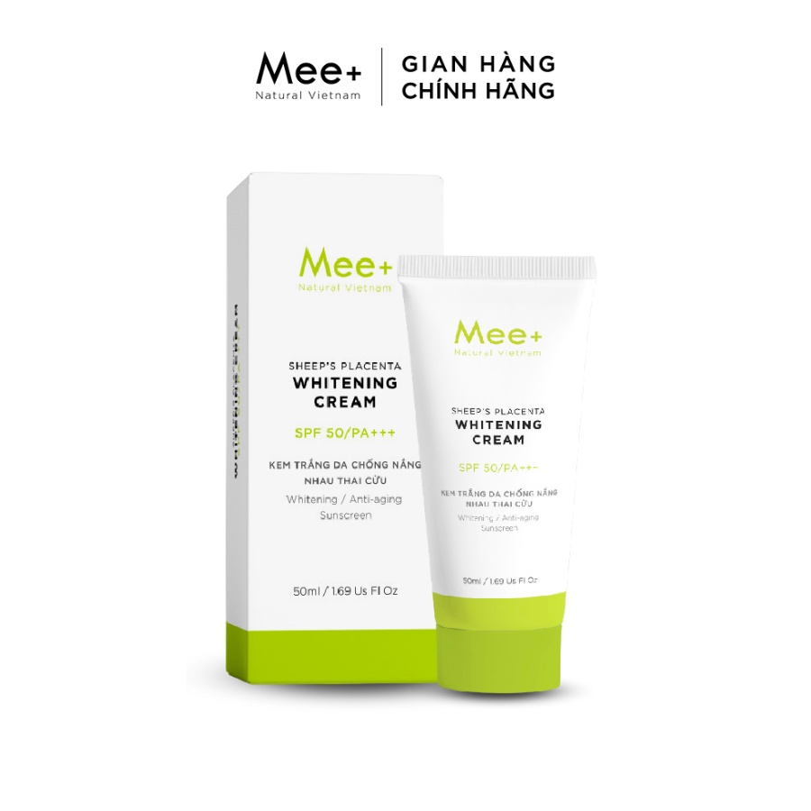 Kem trắng da chống nắng nhau thai cừu SPF 50 PA+++ chống UV nâng tông MEE NATURAL 50ml | Shopee ...