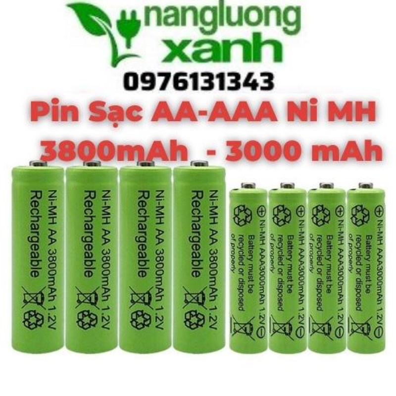 Pin sạc AA - AAA Ni-MH điện áp 1.2V dung lượng lớn 3000mA/3800mAh | Shopee Việt Nam