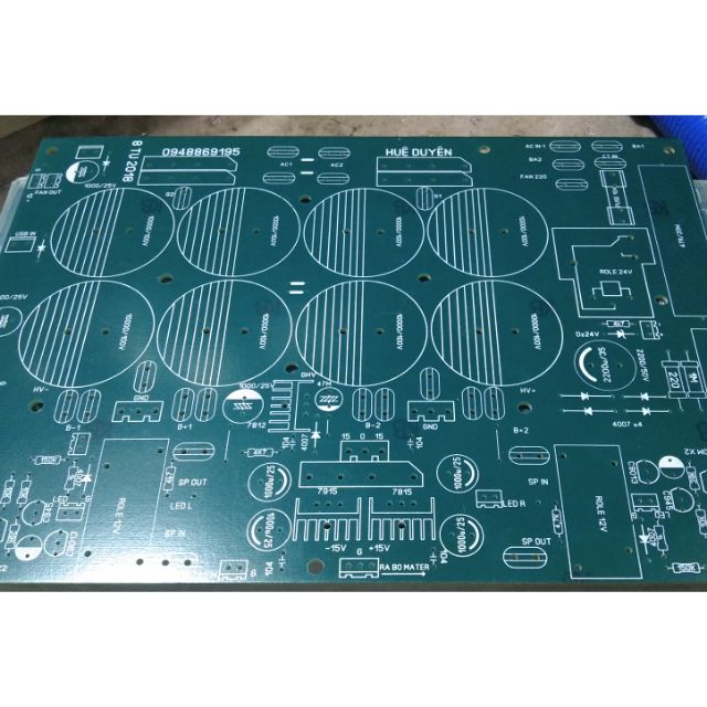 Pcb bo nguồn 8 tụ , sử dụng cho biến áp 2 cầu cấp cho 2 bo công suất ...