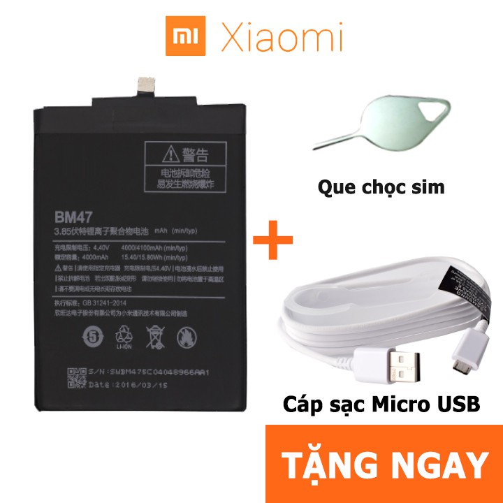 Pin, Phụ kiện Xiaomi Redmi 3/ Pro/ BM47 - BH 3 tháng- Hoàn tiền 100% ...