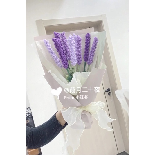 Hoa len handmade-Hoa lavender | Shopee Việt Nam