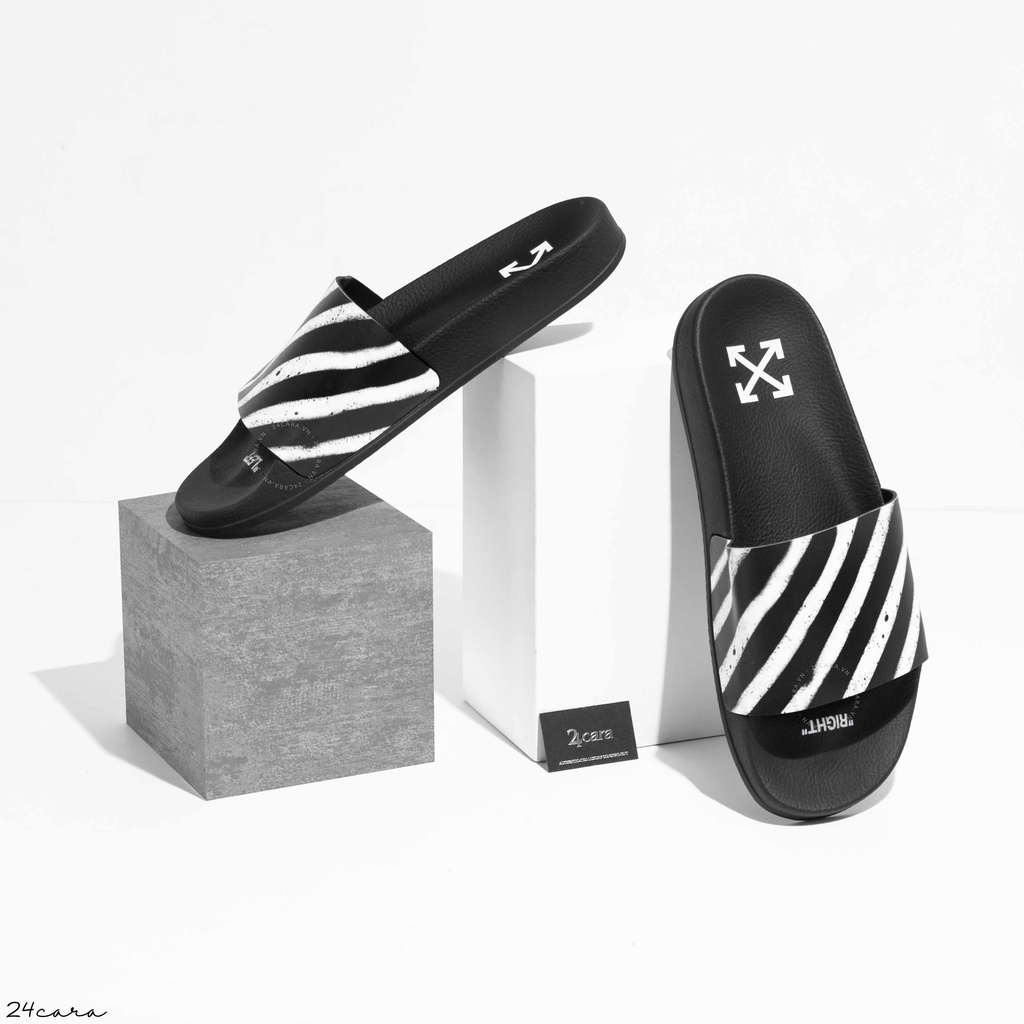 Dép off white loại 1, quai da, đế cao su 2 lớp. bao giá thị trường. bảo ...
