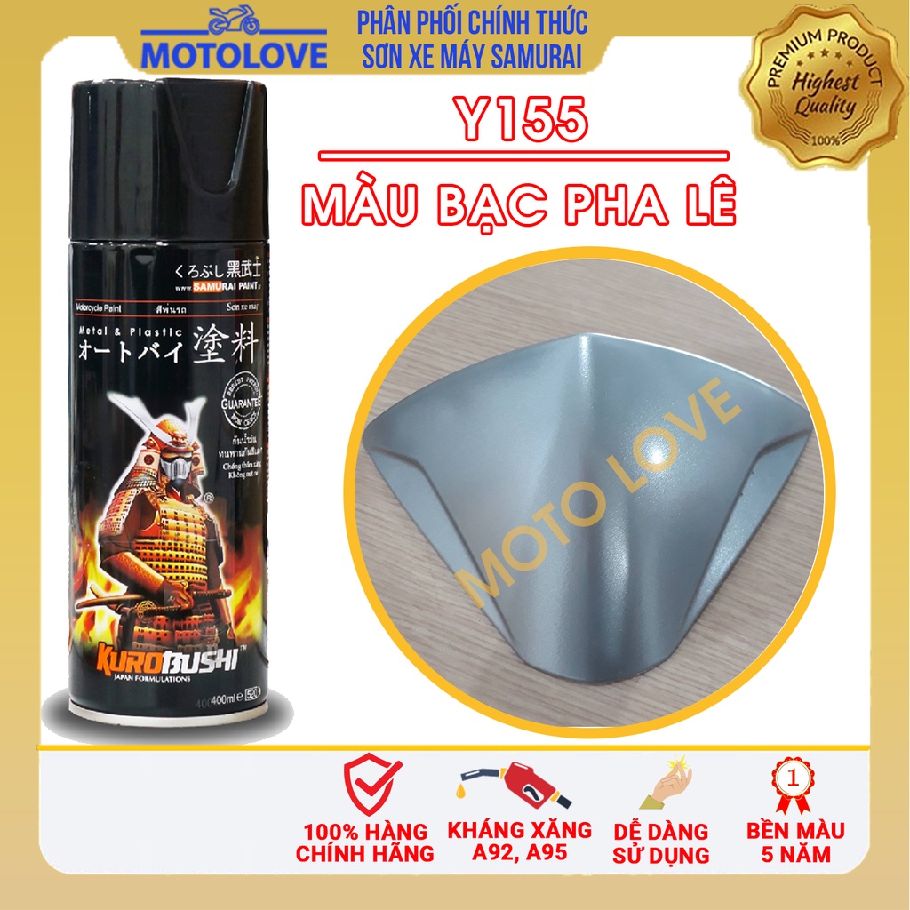 sơn Samurai màu bạc pha lê Y155 - chai sơn xịt cao cấp nhập khẩu từ Malaysia. | Shopee Việt Nam