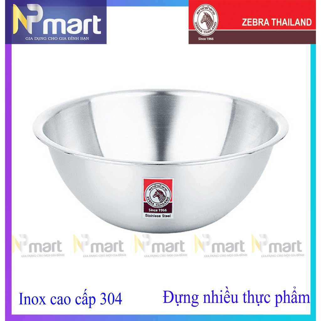 Thau (thao) thố trộn Zebra Thái Lan - inox 304 hàng dày cao cấp nhiều cỡ 18cm-30cm | Shopee Việt Nam