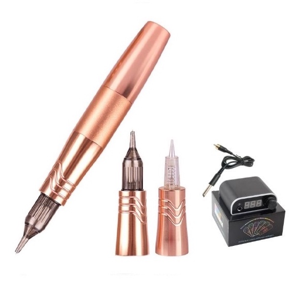 Máy pen 5.0, máy pen mini 2 đầu phun xăm mày môi lắp được 4 loại kim ...