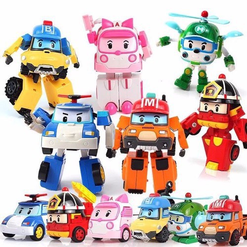 Tổng hộp bộ 4, 6, 8 xe Robocar Poli máy bay siêu đẳng biến hình nhựa ...
