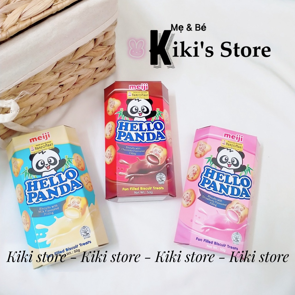 Bánh Gấu Nhân Kem socola/vani/dâu Meiji Hello Panda Hộp 50g | Shopee ...