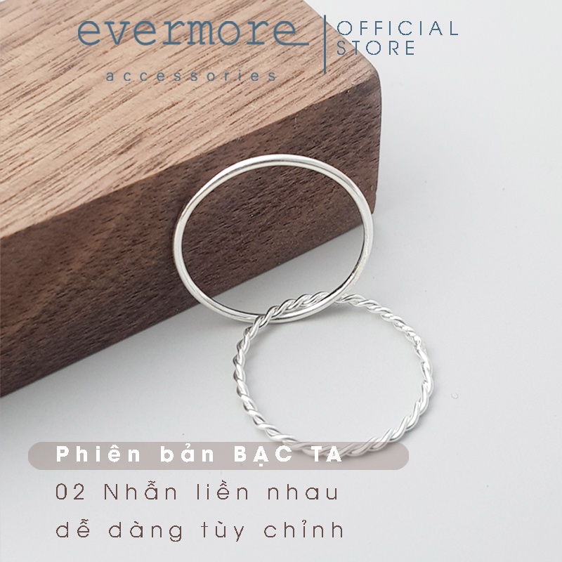 Nhẫn bạc mix đơn giản EVERMORE, nhẫn bạc mix 2 vòng thanh lịch, minimalism - N032 | Shopee Việt Nam
