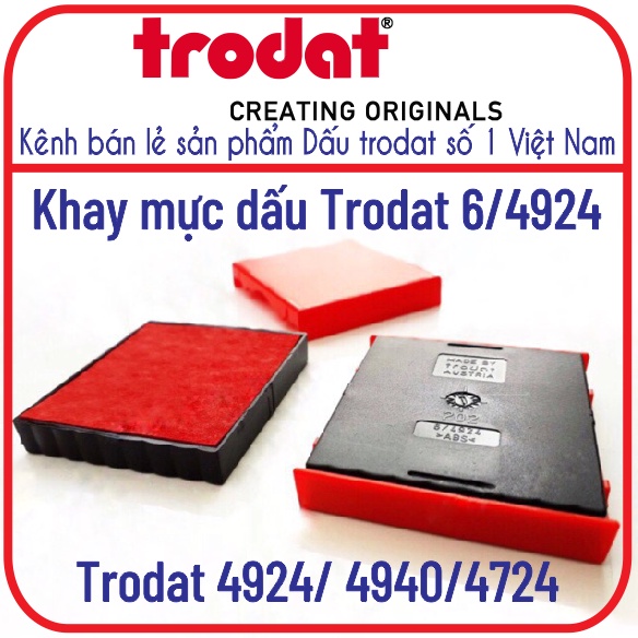 Khay mực, thẻ mực, tampong dấu Trodat 4924/4940/4724 | Shopee Việt Nam