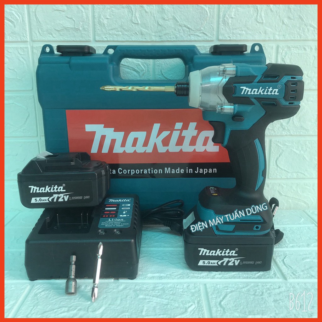 [Chính Hãng] Máy chuyên vít Makita 72v, 2 pin,100% dây đồng, không chổi than, KÈM MŨI KHOAN 8 ...