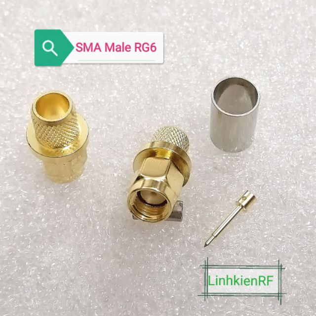 Đầu SMA male thẳng bóp cáp đồng trục RG6 LMR300 | Shopee Việt Nam