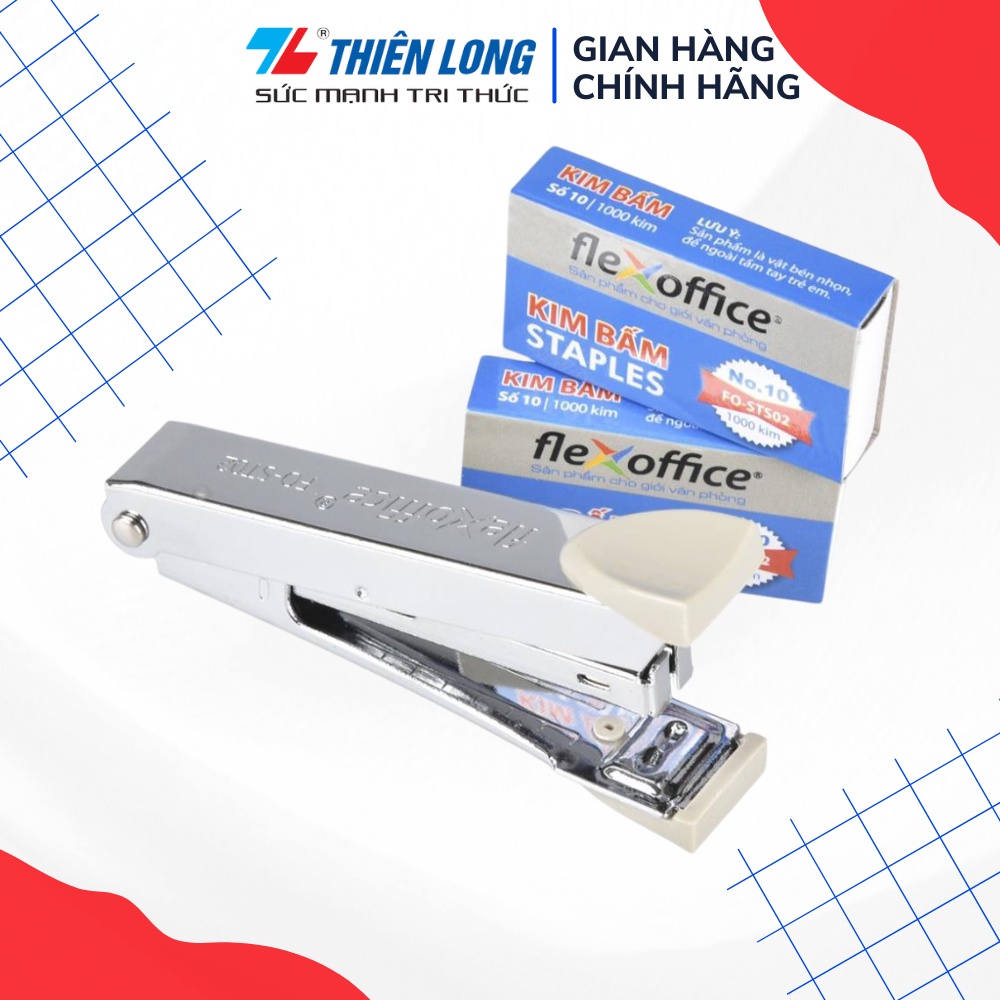 Bộ bấm kim số 10 và kim bấm Flexoffice FO-ST02-S2 | Shopee Việt Nam