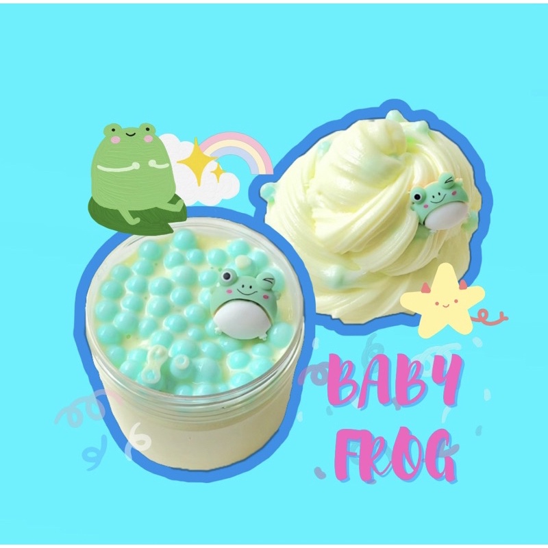 BABY FROG ( Half Floam Slime), slime xốp kèm charm chú ếch dễ thương ...
