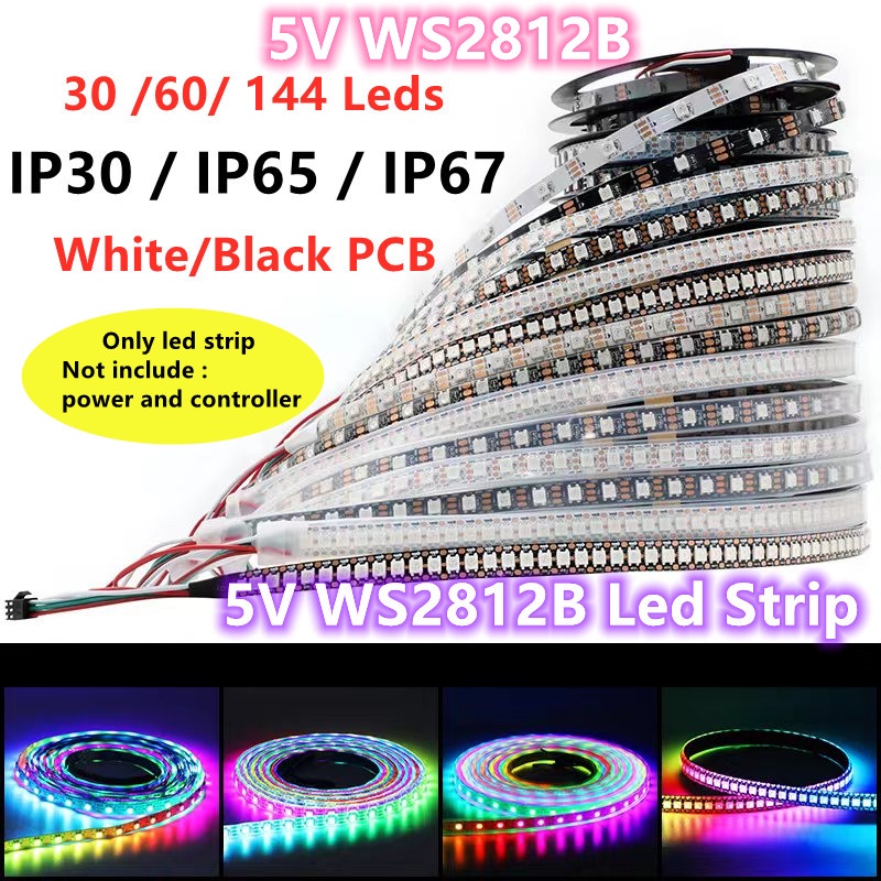 Cuộn Dây Đèn Led Thông Minh 1m / 5m DC5V WS2812B WS2812 Led Pixel 1 IC 1 Led RGB IP30 / 65 / 67 ...