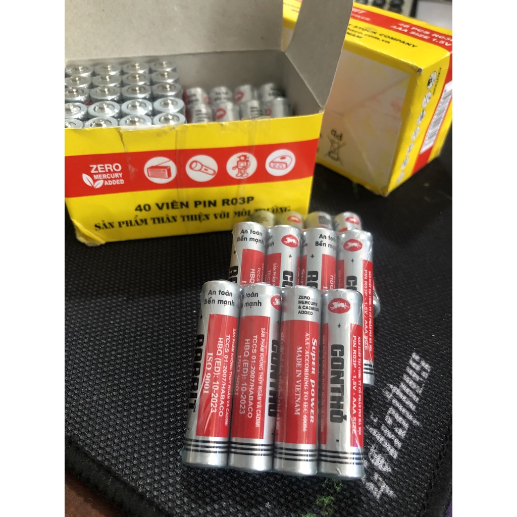 Pin Con Thỏ 3A - Pin Điều Khiển 1 Hộp 40 Viên -pin đũa bé | Shopee Việt Nam