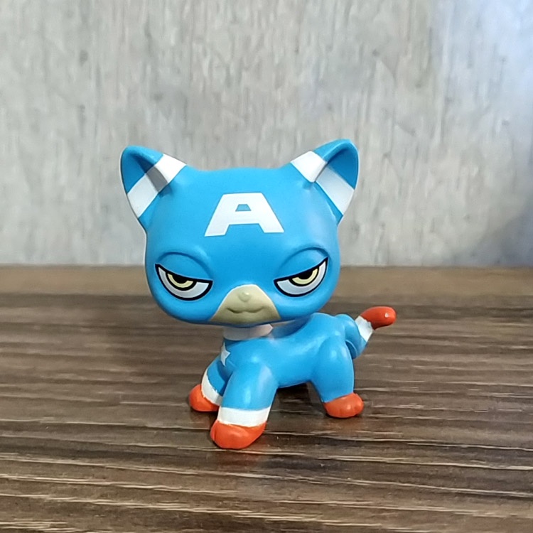 Đồ chơi LPS Rare Pet Shop OOAK LPS Cat Captain America SUPER HERO Hình ...