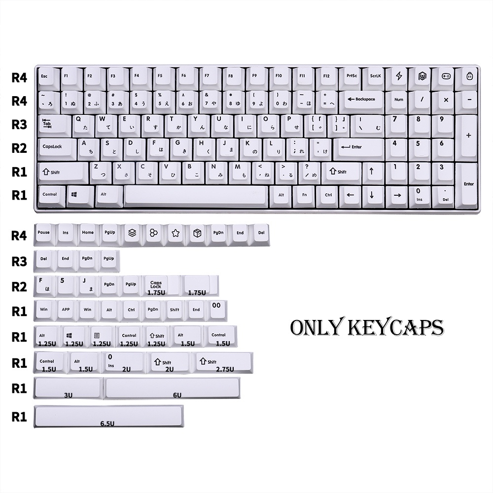 PBT Keycap 145 Key Cherry Profile DYE-SUB Cá Tính Nhật Bản Tối Giản ...