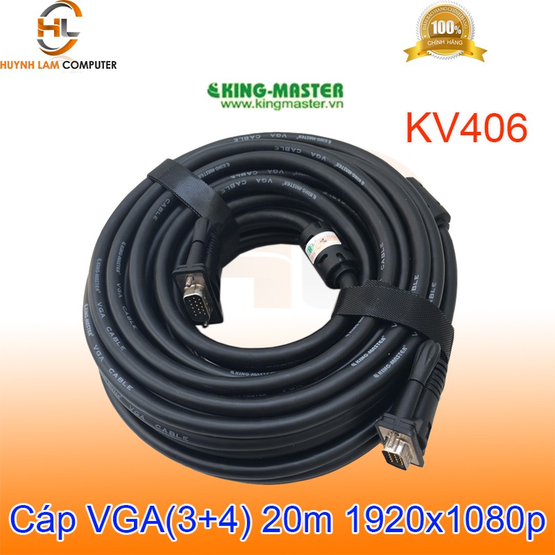 Cáp VGA 20m KingMaster KV406 (3+4) FullHD sắc nét - Hàng chính hãng | Shopee Việt Nam
