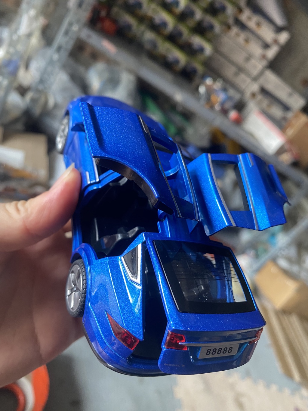 Mô hình xe Tesla Model X KAVY bằng hợp kim có nhạc đèn mở được tất cả ...