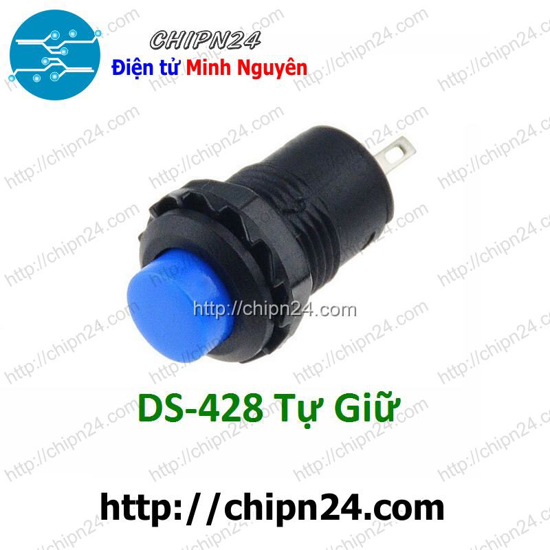 [2 CÁI] (G3) Nút nhấn Tự Giữ DS-428 Xanh Dương (Đường kính 12MM ...