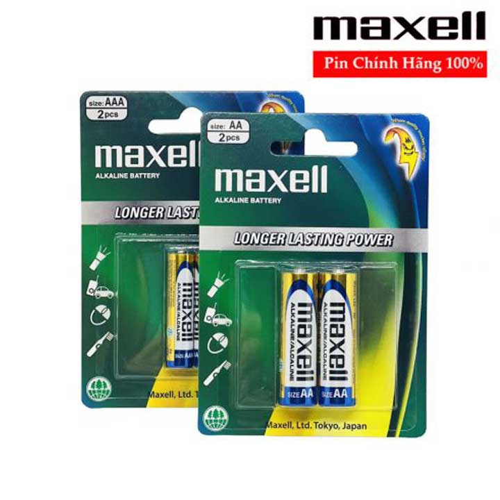 Pin 2A -3A Maxell alkaline tiểu LR6 vỉ 2 viên chính hãng | Shopee Việt Nam