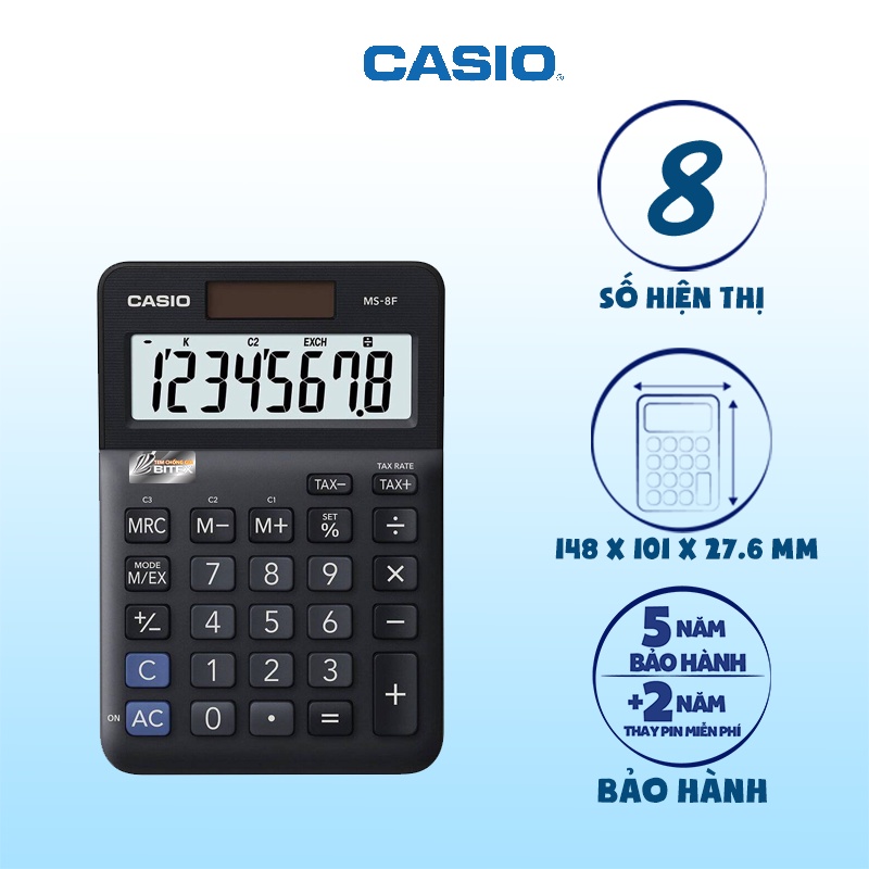 MÁY TÍNH Casio MS-8F (BẢO HÀNH 7 NĂM) | Shopee Việt Nam