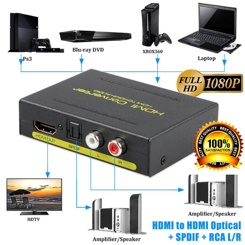Bộ chuyển đổi HDMI to HDMI + SPDIF + Audio R.L cao cấp | Shopee Việt Nam